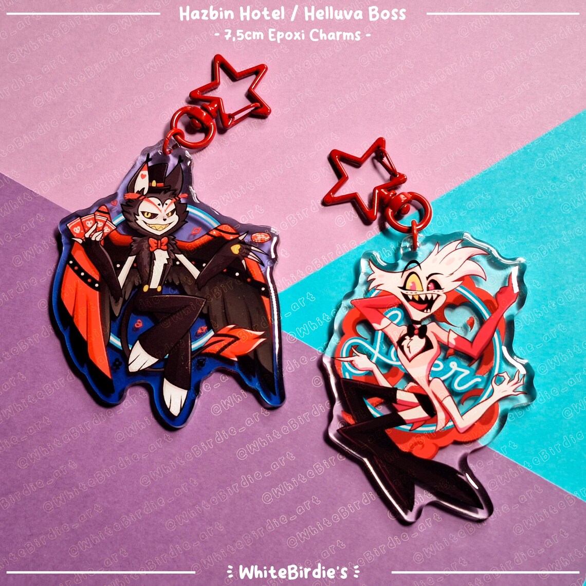 Hazbin Hotel / Helluva Boss Charms - Lucifer, Alastor, Angel Dust, Husk ...