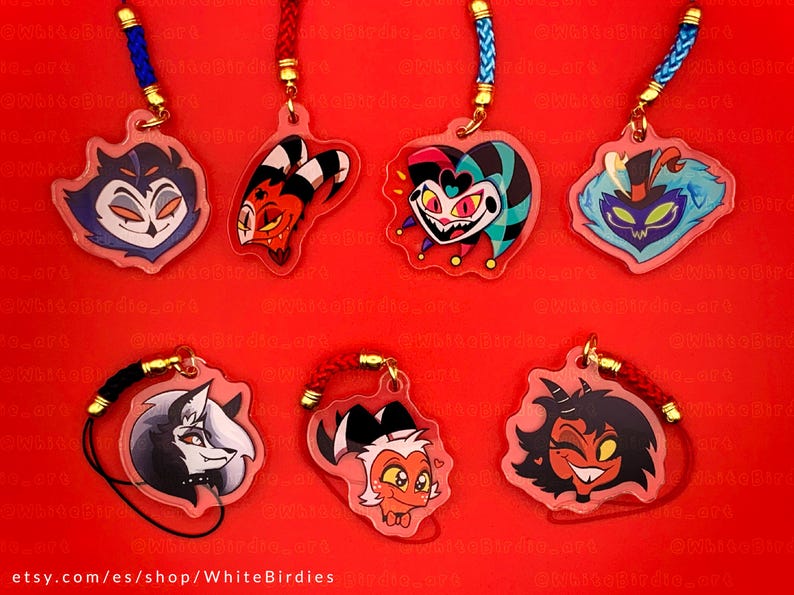 Helluva Boss Phone Charms: Stolas, Blitzo, Moxxie, Millie - Etsy