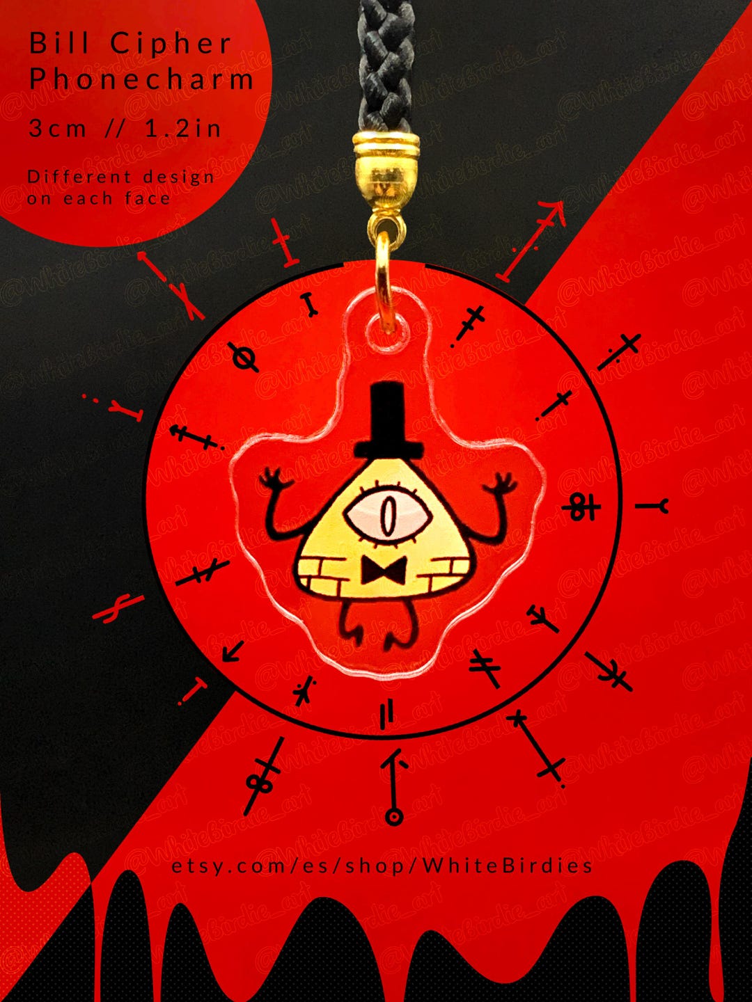 Bill Cipher Gravity Falls Phonecharm - Etsy
