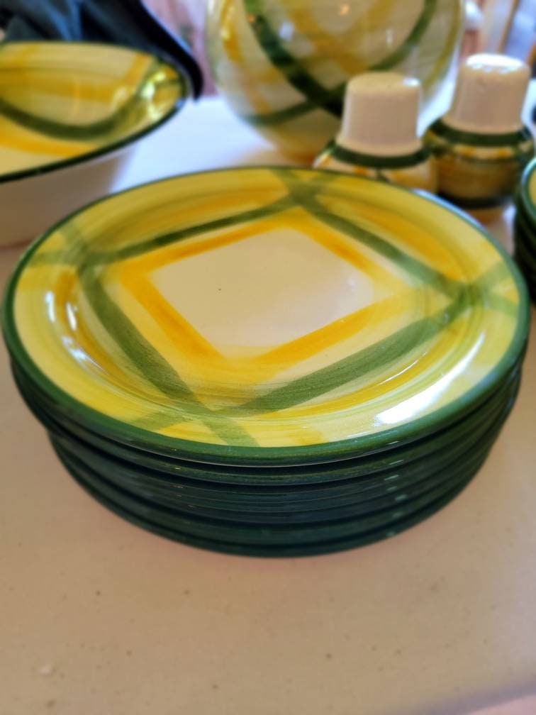 Vernonware. 8 Plates. 6.25 Inches. Gingham Pattern. Vjntage - Etsy