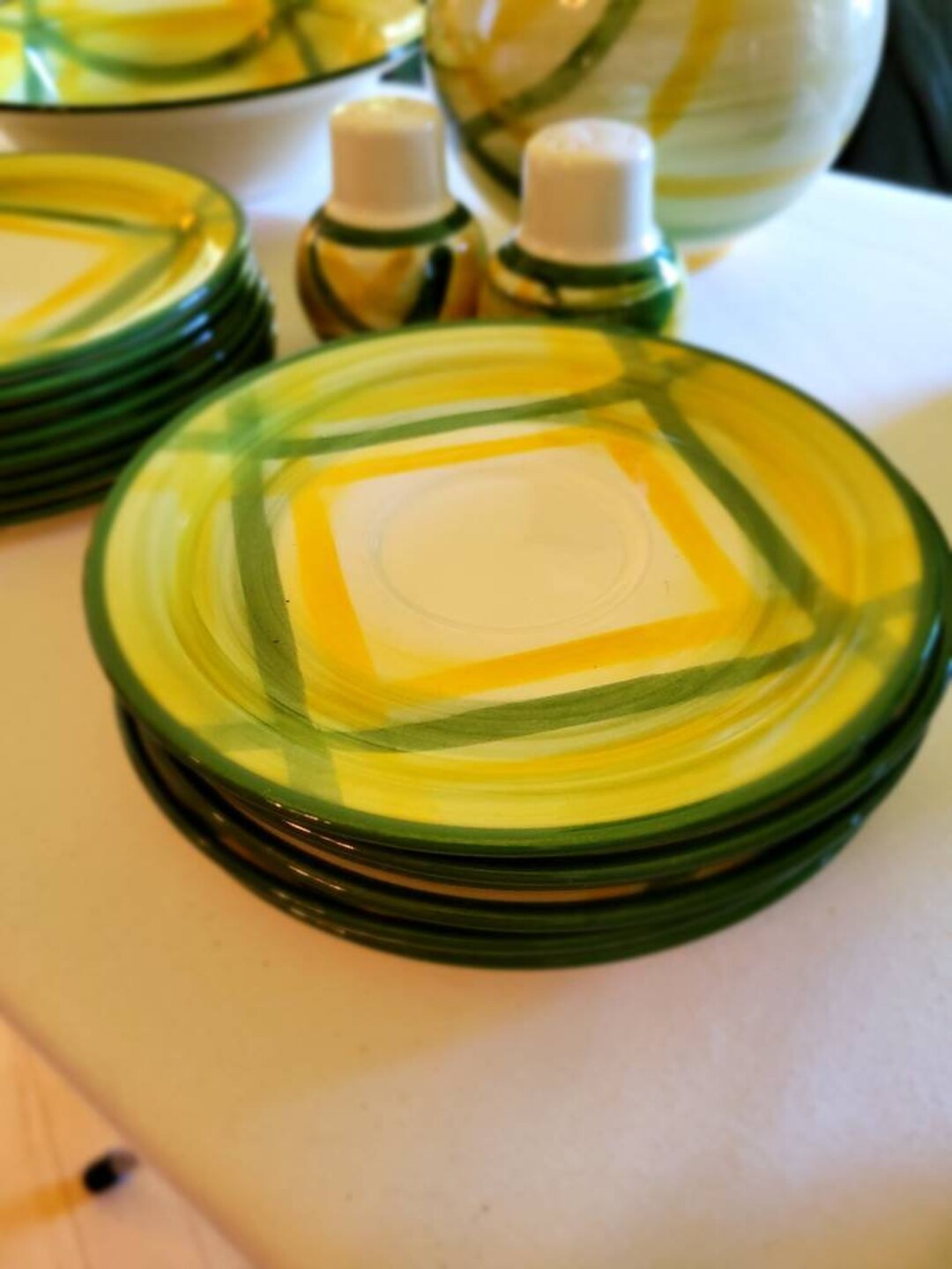 Vernonware. 8 Plates. 6.25 Inches. Gingham Pattern. Vjntage - Etsy