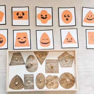 Jack-o-lantern Printable: Matching Shapes Game for Preschoolers - Etsy