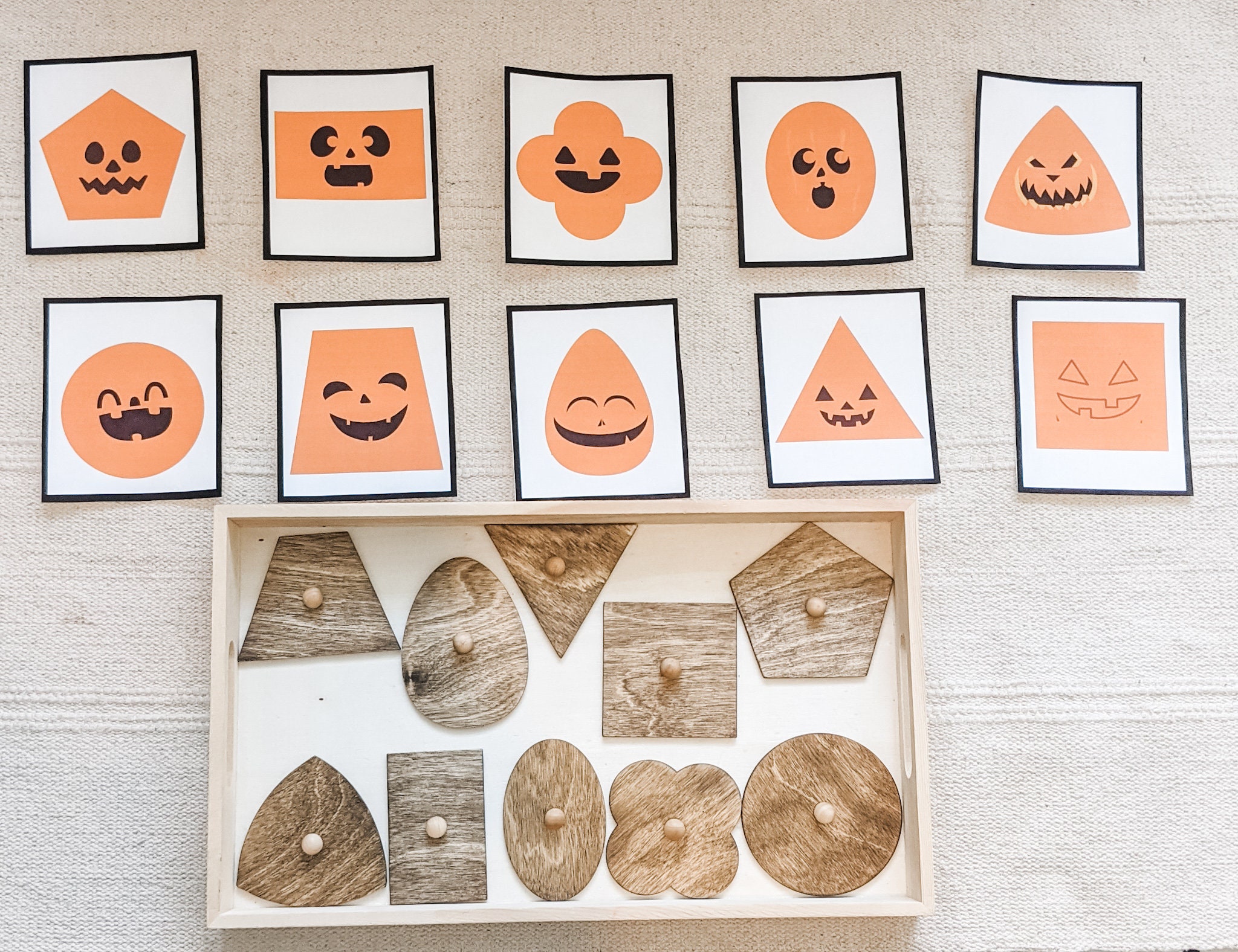 Jack-o-lantern Printable: Matching Shapes Game for - Etsy