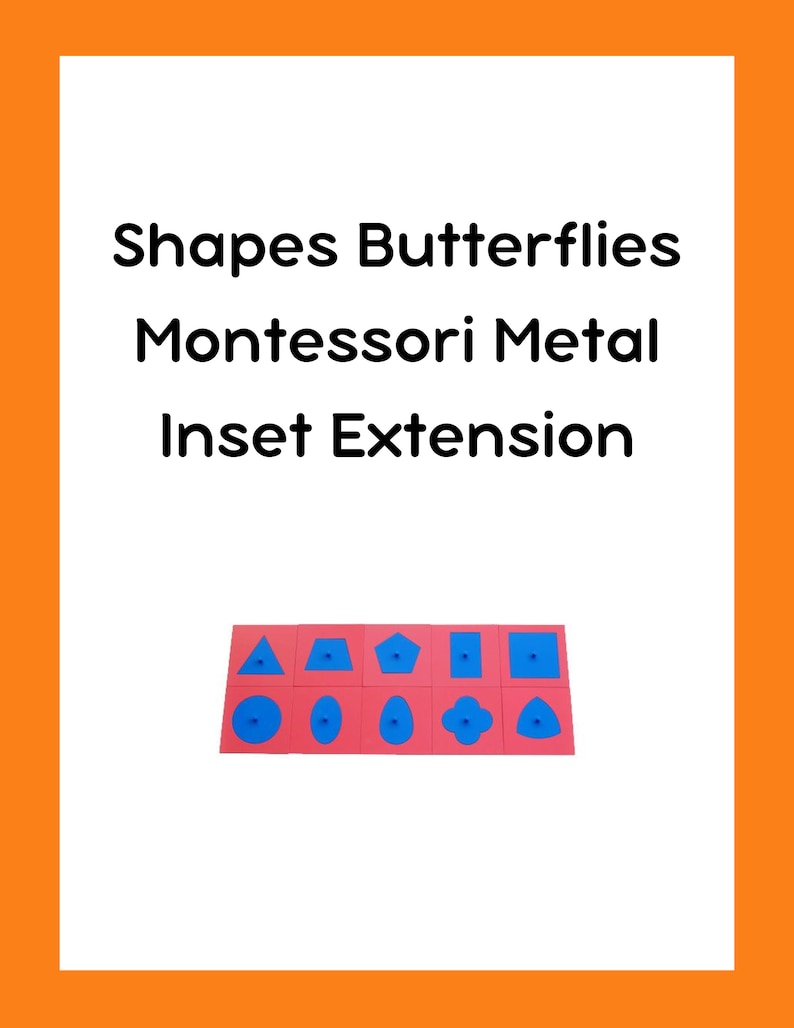 Montessori Metal Inset Extension Cards Butterfly Theme Shapes Make ...