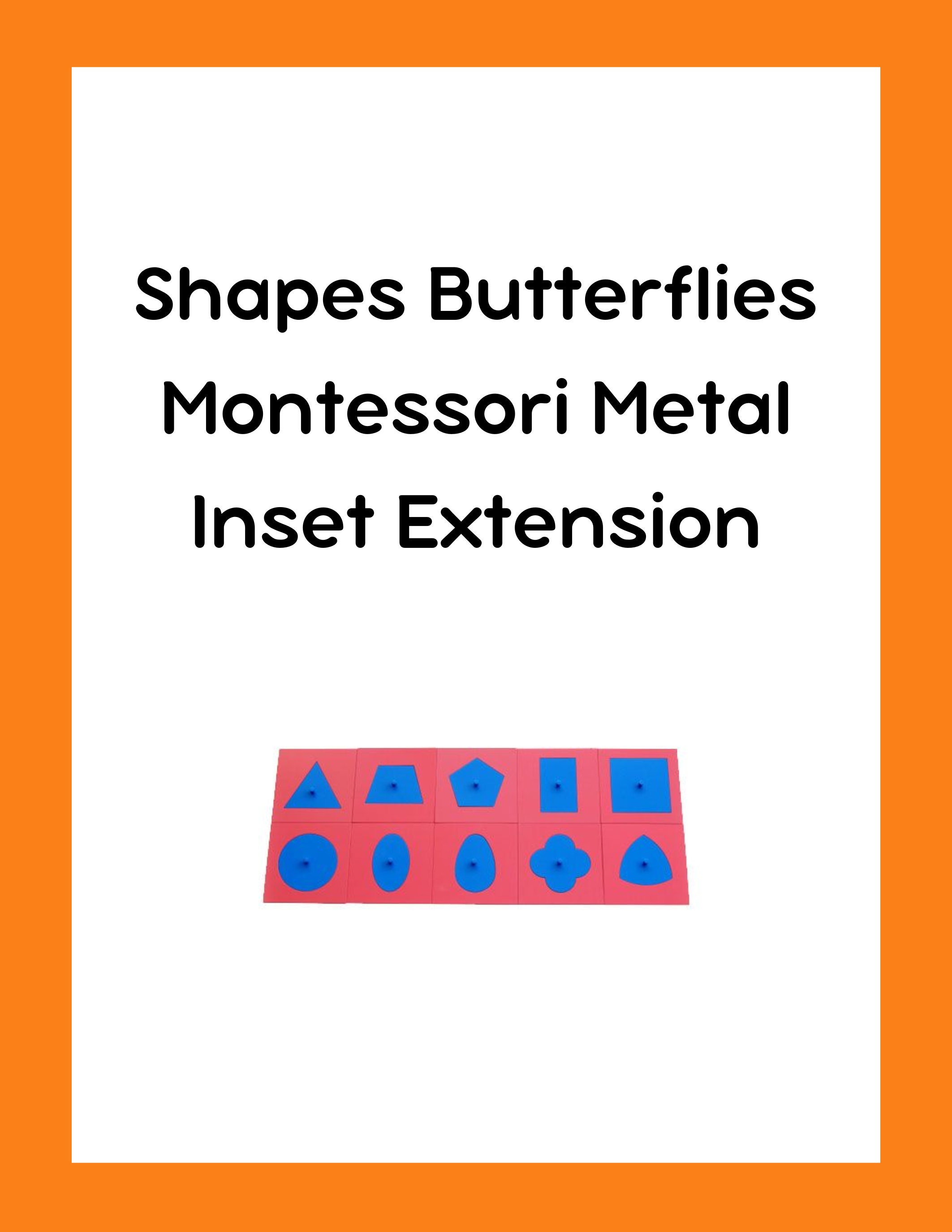 Montessori Metal Inset Extension Cards | Butterfly Theme Shapes | Make ...