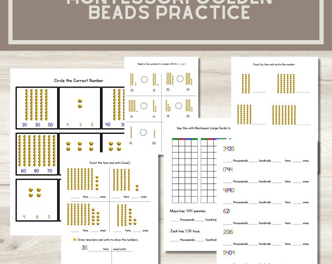 Montessori Golden Beads Bundle, Printable Math Resource - Etsy Canada
