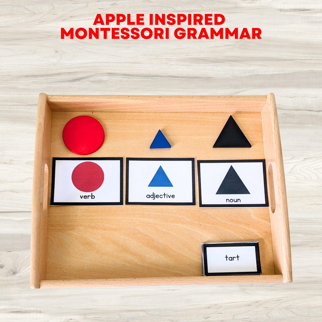 Montessori Grammar Activities | Apple Inspired Grammar Activities ...