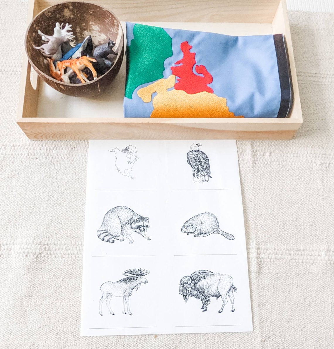 Embroidered Montessori World Map Mat. World Map. Montessori - Etsy