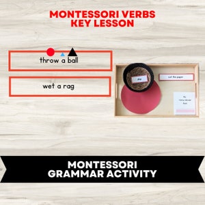 Montessori Verb Key Lesson | Action Words Game | Montessori Verbs Game ...