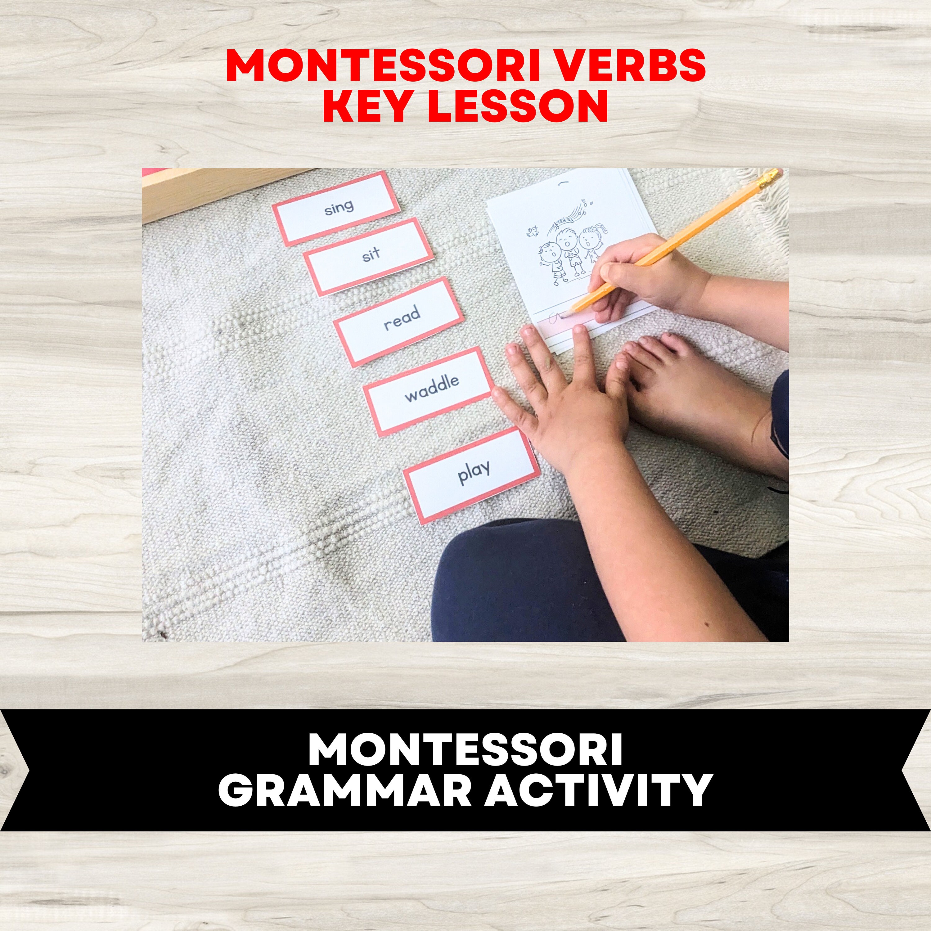 Montessori Verb Key Lesson Action Words Game Montessori Verbs Game ...