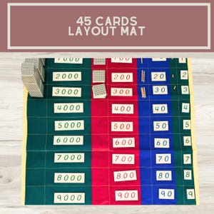 Montessori 45 Cards Layout Mat | Montessori Place Value Mat ...