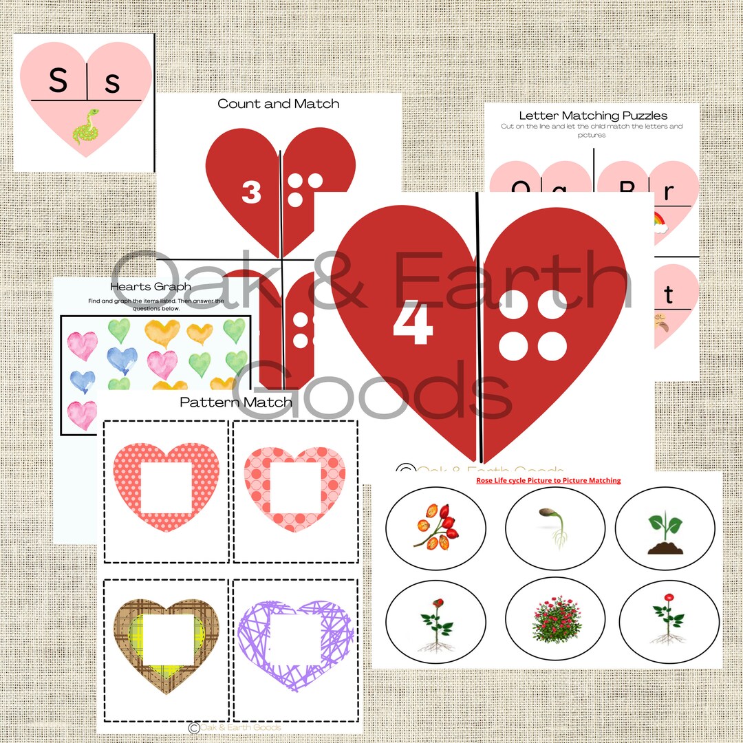 Valentine's Day Worksheets, Learning Activities Bundle, Preschool ...