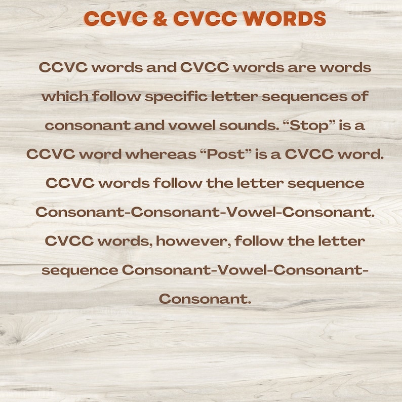 CCVC & CVCC Words Picture Cards | Montessori Language Cards ...