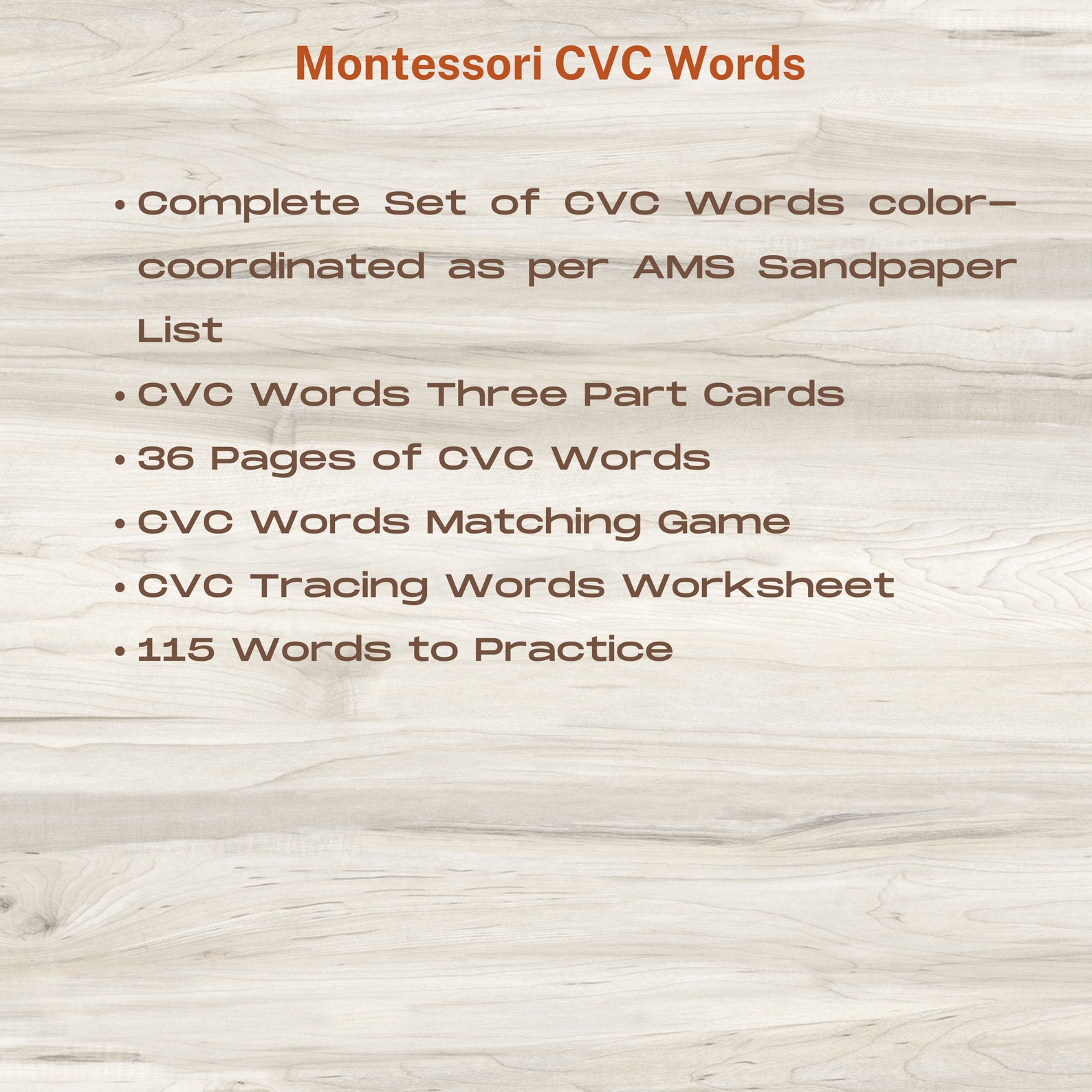 Montessori CVC Words Complete CVC Words List Montessori - Etsy