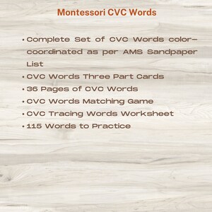 Montessori CVC Words | Complete CVC Words List | Montessori Three Part ...