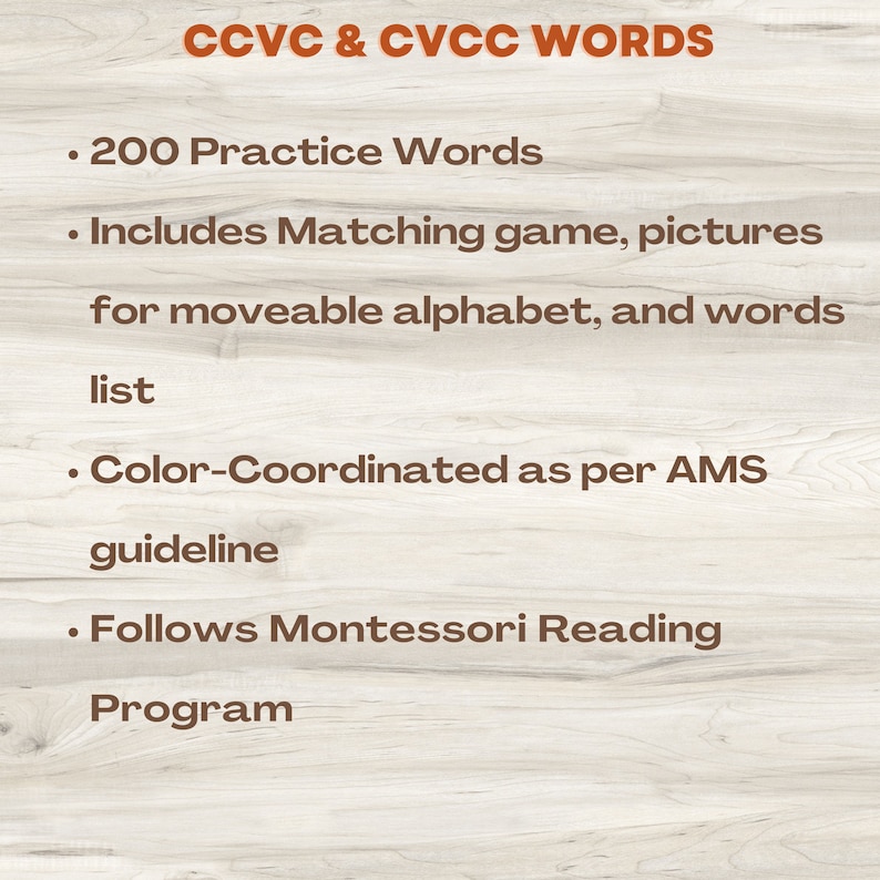 CCVC & CVCC Words Picture Cards | Montessori Language Cards ...