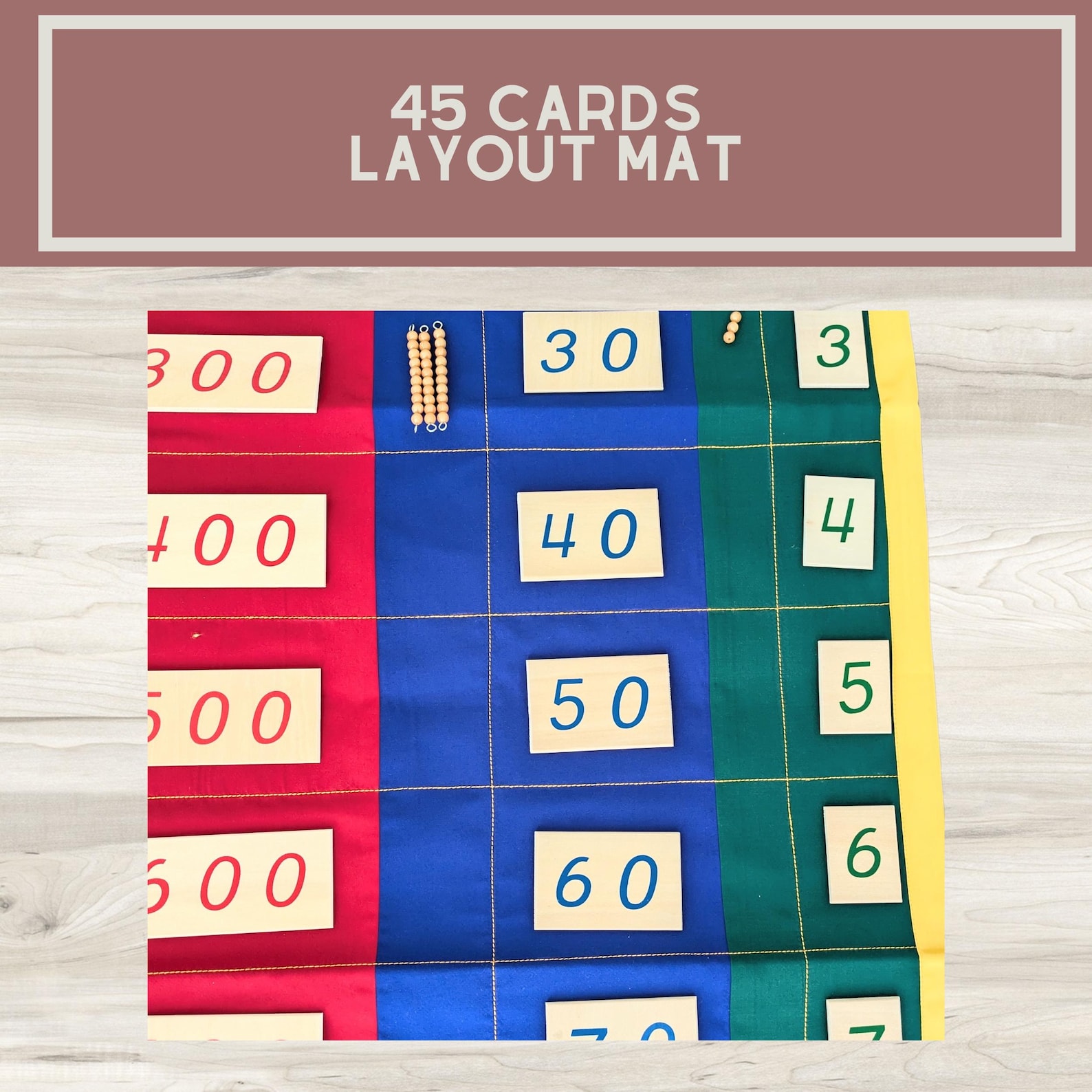 Montessori 45 Cards Layout Mat | Montessori Place Value Mat ...