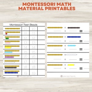 Montessori Math Printables. Montessori Beads. Montessori Math - Etsy