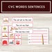 Digital Download Montessori CVC Words Sentences | Color Coordinated ...