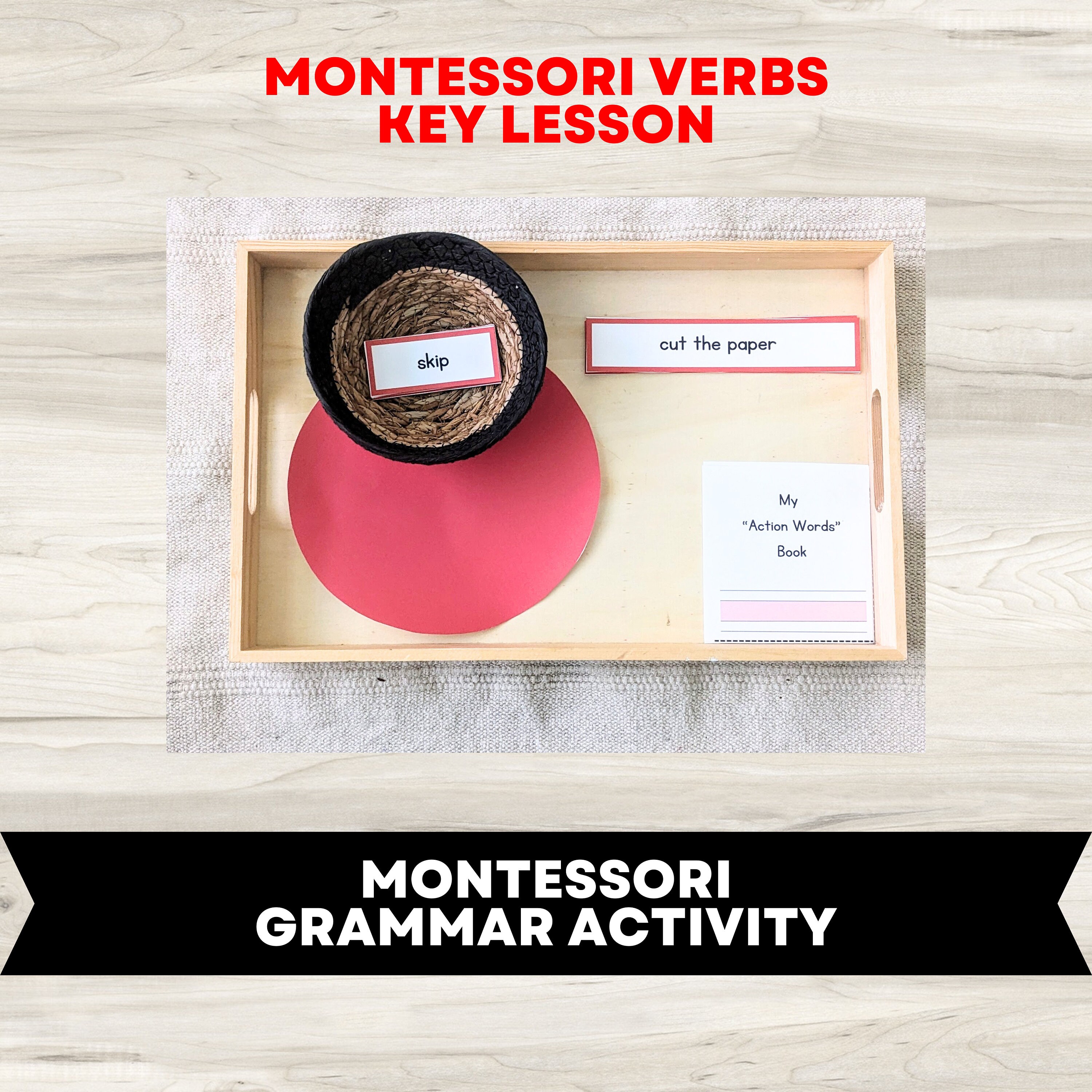 Montessori Verb Key Lesson Action Words Game Montessori Verbs Game ...