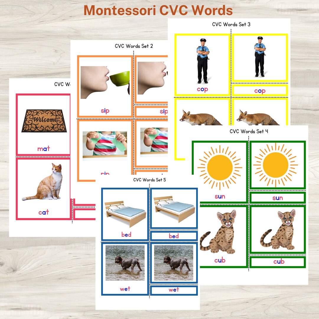 Montessori CVC Words | Complete CVC Words List | Montessori Three Part ...
