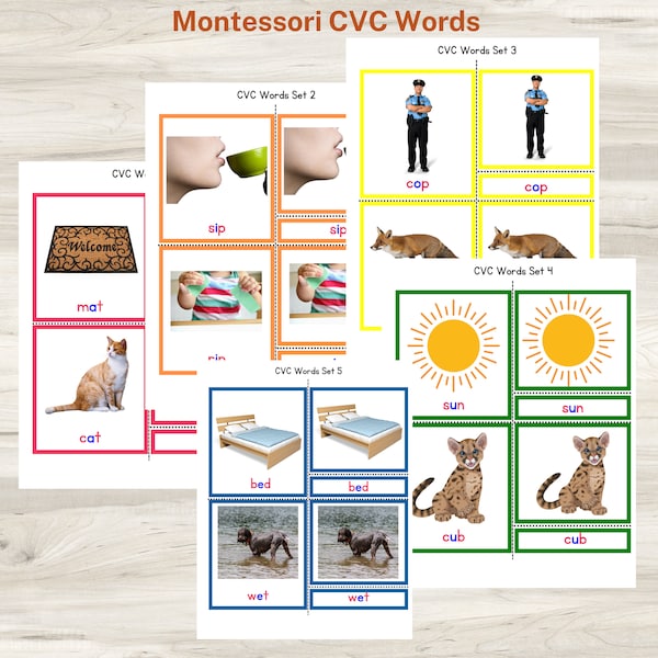 Montessori Cvc Cards - Etsy