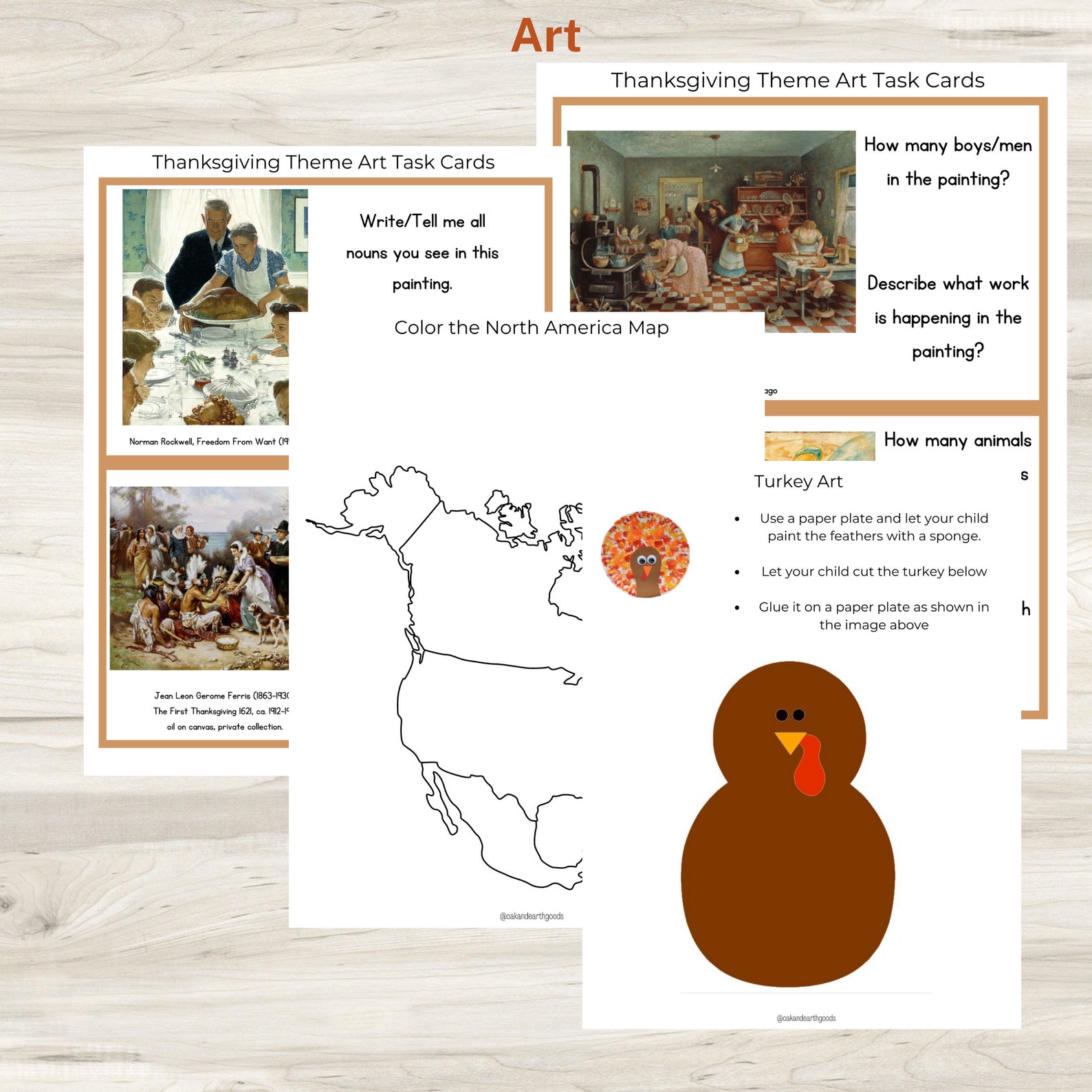 Montessori Thanksgiving Printable | Montessori Three Part Cards | Parts ...