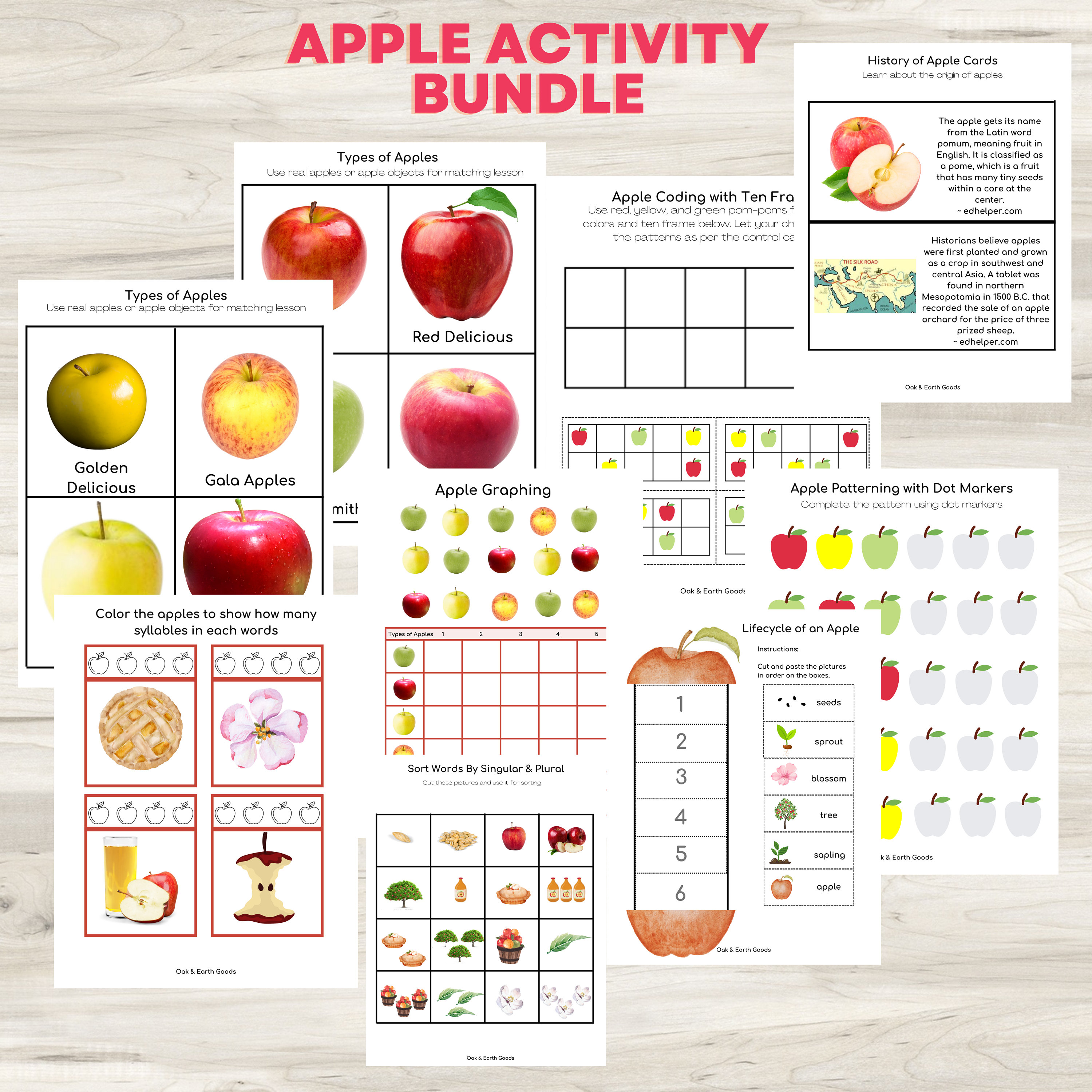 Apple Theme Preschool Printables | Montessori Printables | Montessori ...