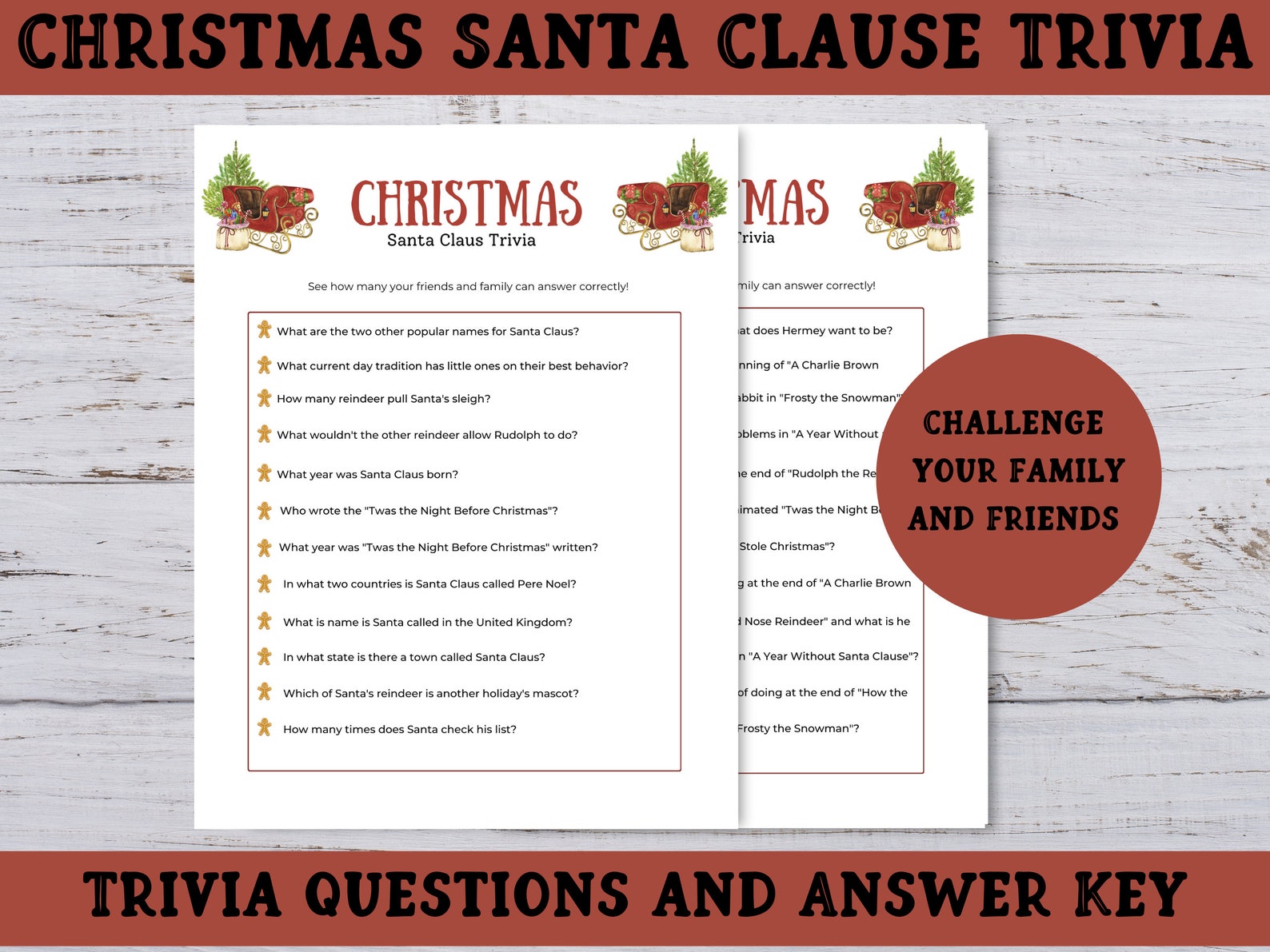 Christmas Trivia Party Game, Classroom Christmas Activity, Santa Claus ...