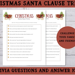 Christmas Trivia Party Game, Classroom Christmas Activity, Santa Claus ...