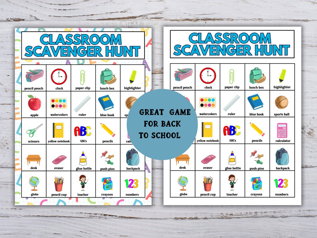 Printable Classroom Scavenger Hunt, Back to School Game for Students ...