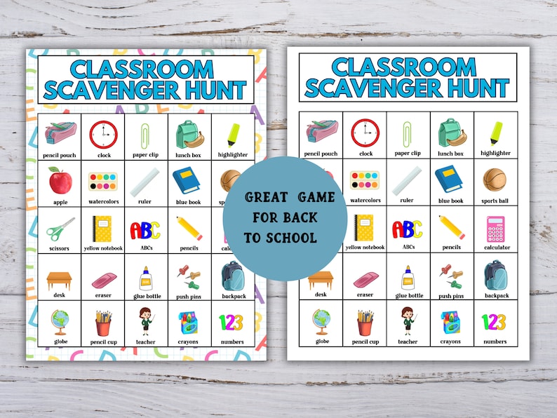 Printable Classroom Scavenger Hunt, Back to School Game for Students ...