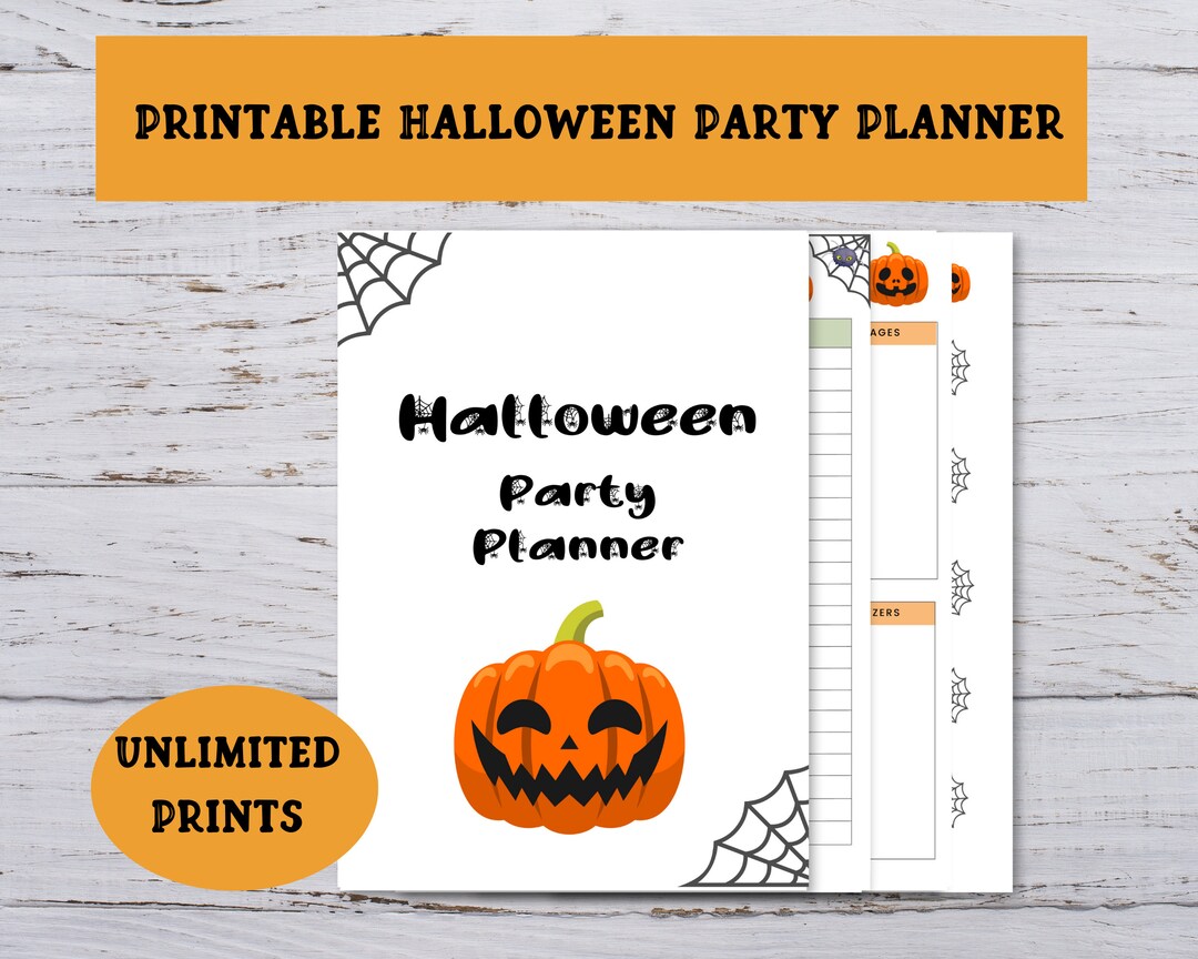Printable Pumpkin Themed Halloween Planner, Halloween Party Planning ...