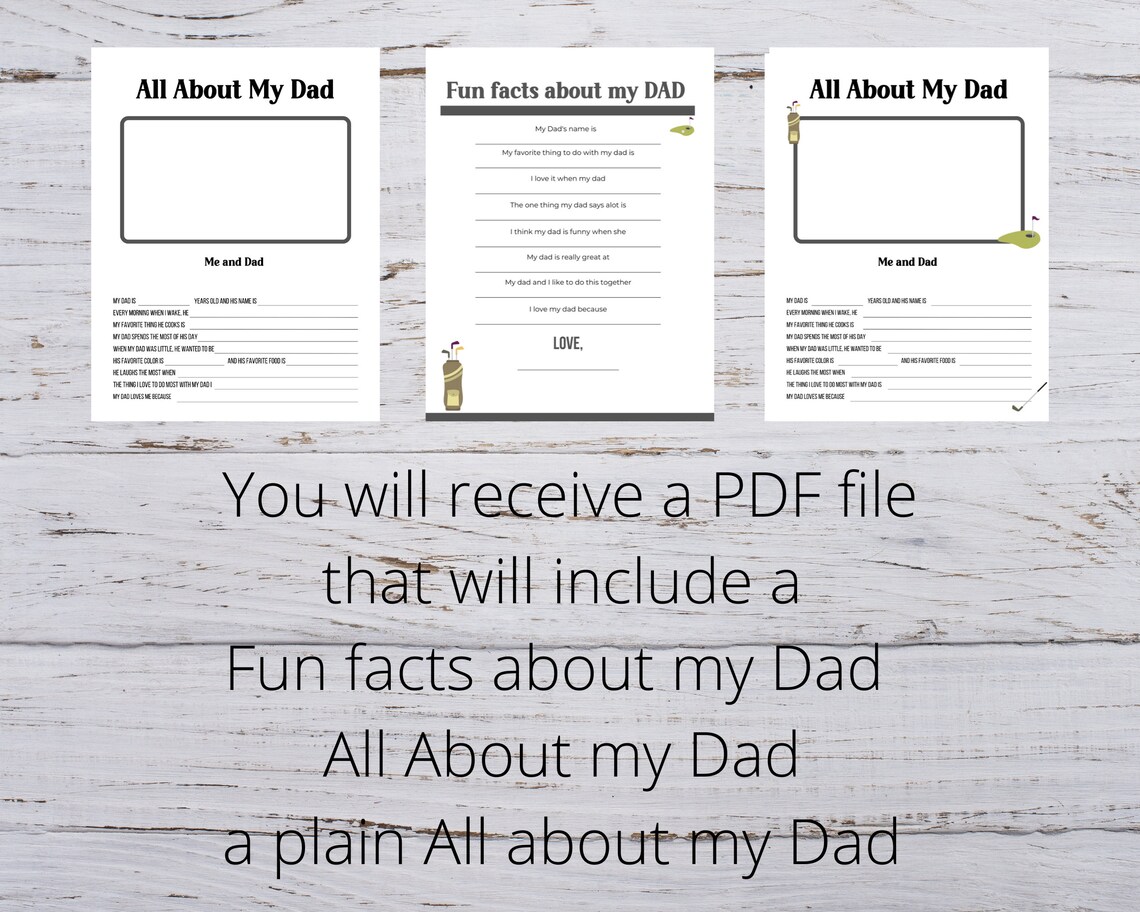 Printable Fathers Day Questionnaire, Fathers Day Gift From Kids, Fun ...