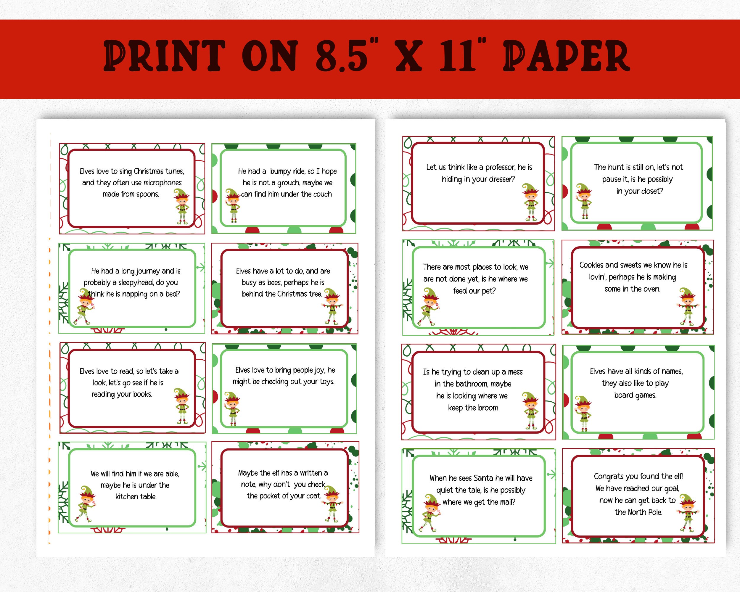 Indoor Christmas Scavenger Hunt, Christmas Treasure Hunt, Find the Elf ...