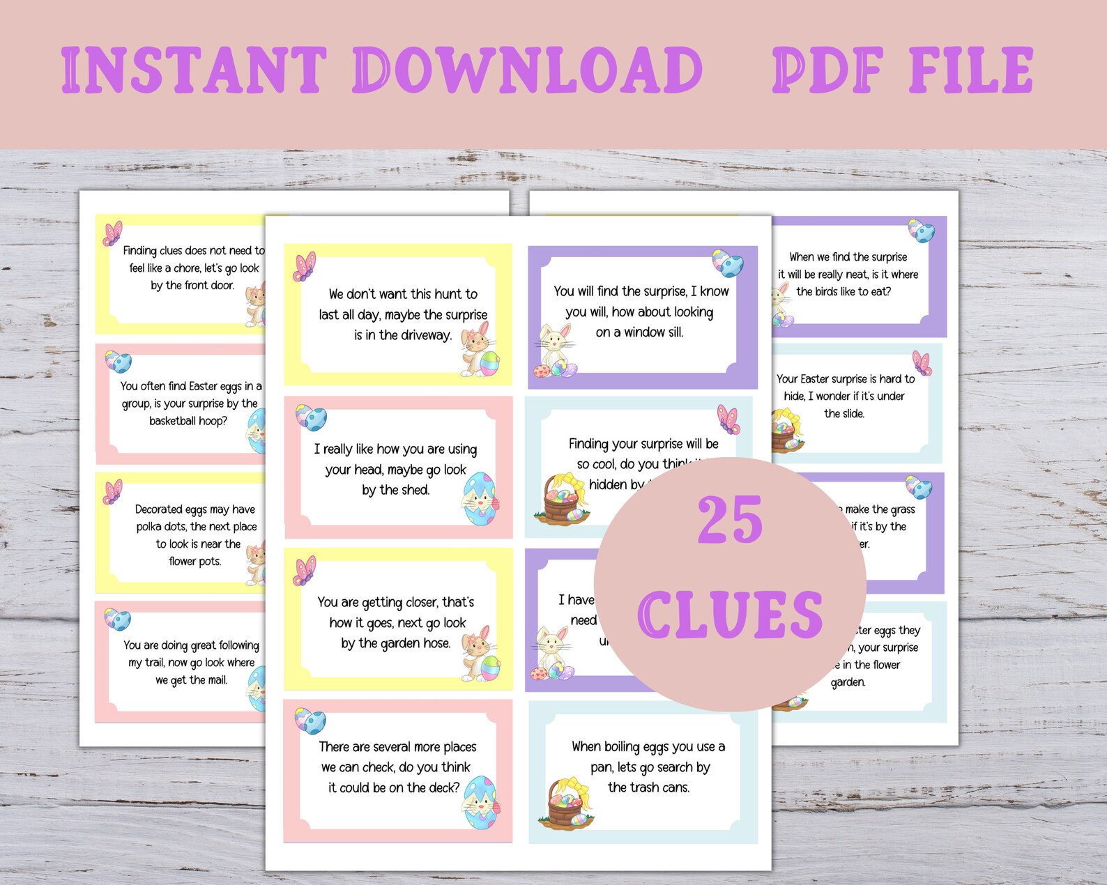 Easter Outdoor Scavenger Hunt, Printable Easter Treasure Hunt, Kids ...