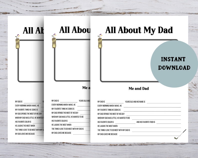 Printable Fathers Day Questionnaire, Fathers Day Gift From Kids, Fun ...
