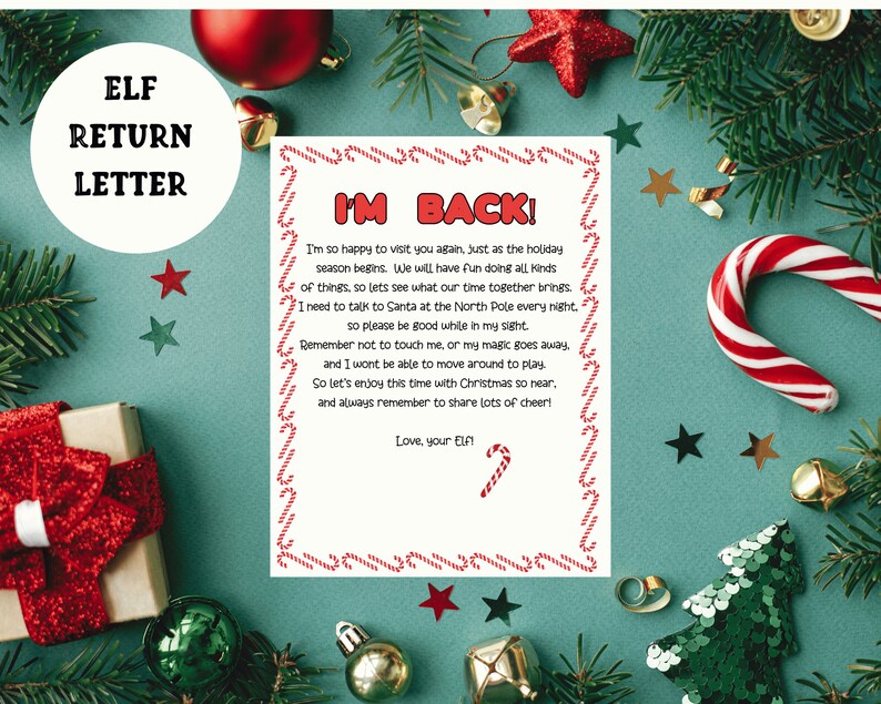 Elf Arrival Letter, Return Letter From Your Elf - Etsy