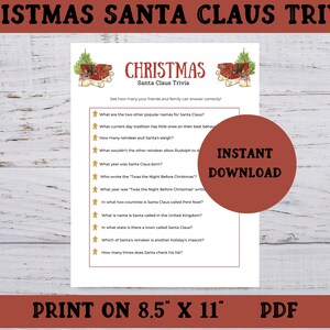 Christmas Trivia Party Game, Classroom Christmas Activity, Santa Claus ...