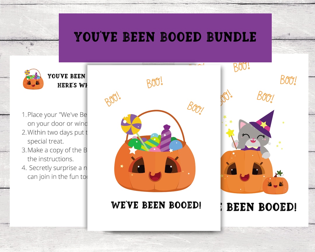 You've Been Booed Sign Bundle, Printable Booed Game Kit, Halloween ...