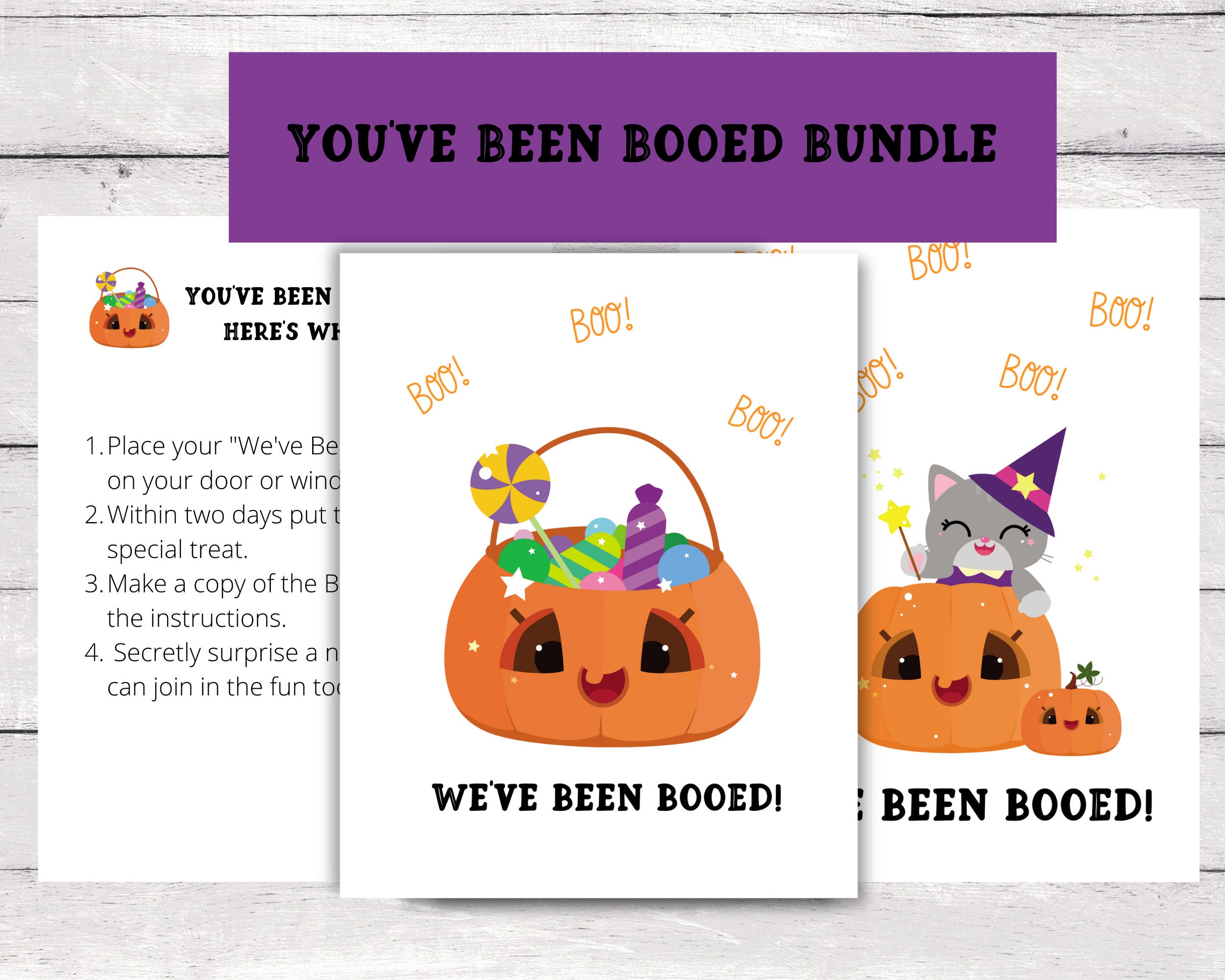 You've Been Booed Sign Bundle, Printable Booed Game Kit, Halloween ...
