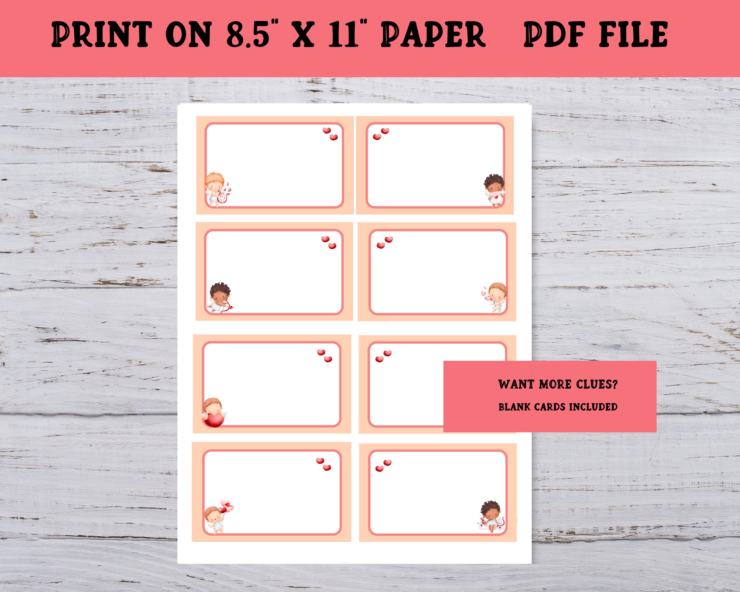 Valentines Day Scavenger Hunt Game, Indoor Treasure Hunt Clues ...