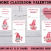 Printable Gnome Valentine Cards, Printable Valentines for Kids, Gnome ...