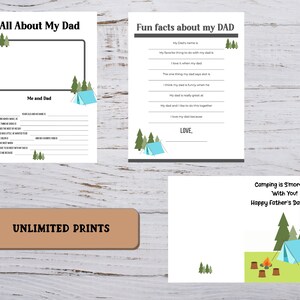 Father's Day Printable Card and Questionnaire Bundle, Instant Download ...