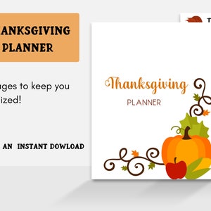 Printable Thanksgiving Planner, Holiday Planner, Thanksgiving Organizer ...