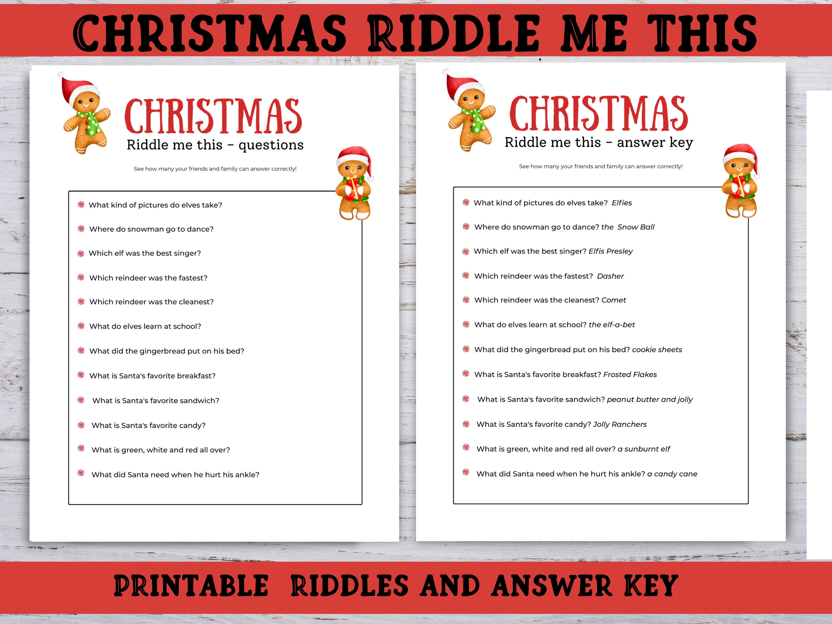 Christmas Riddle Me This Game, Printable Christmas Game for Kids ...