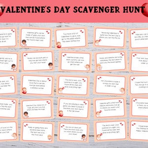 Valentines Day Scavenger Hunt Game, Indoor Treasure Hunt Clues ...