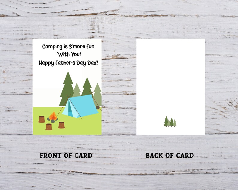 Printable Camping Themed Father's Day Card, Card for Dad, Last Minute ...