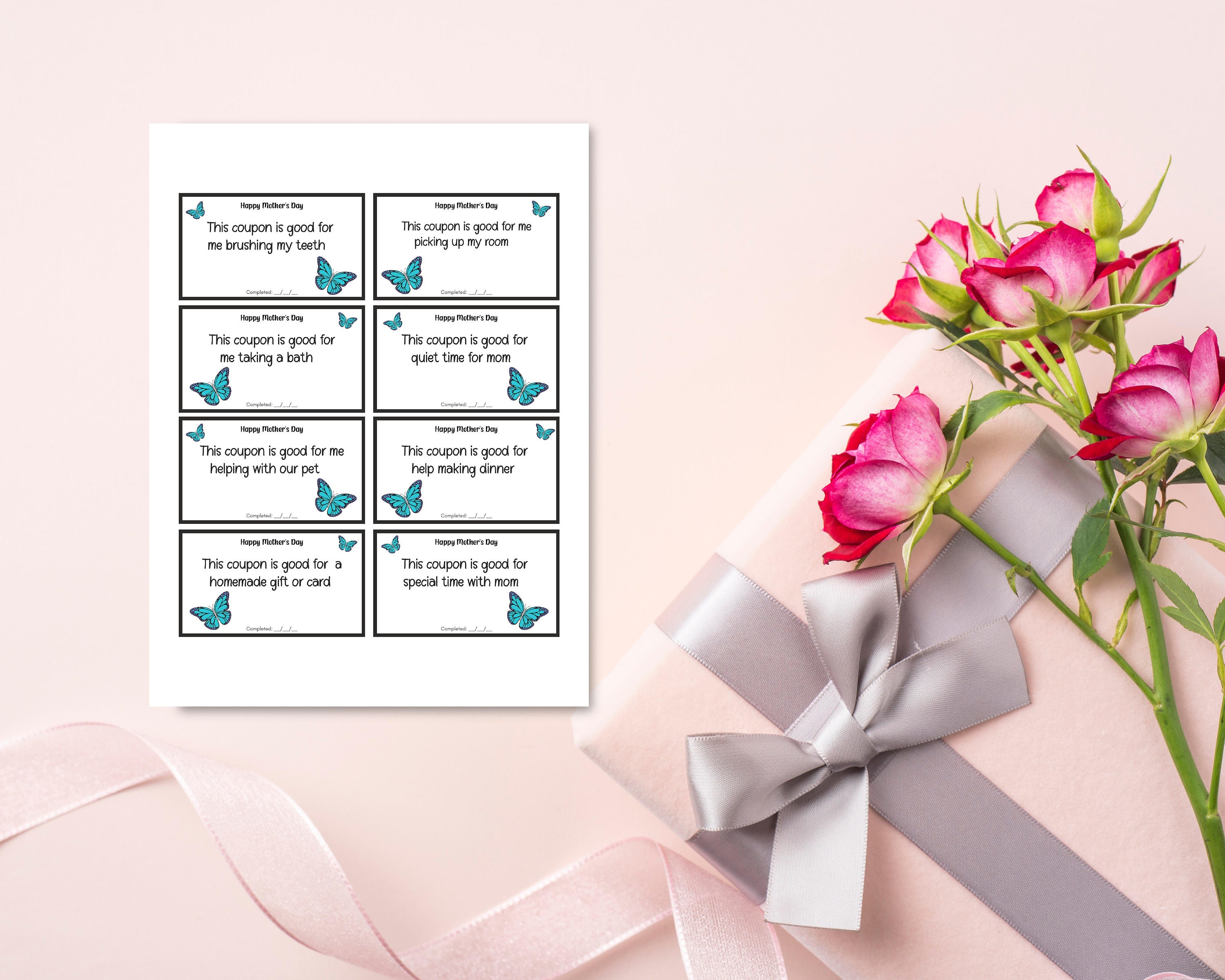 Printable Mother's Day Coupons, Mother's Day Gift, Gift Coupons for Mom ...