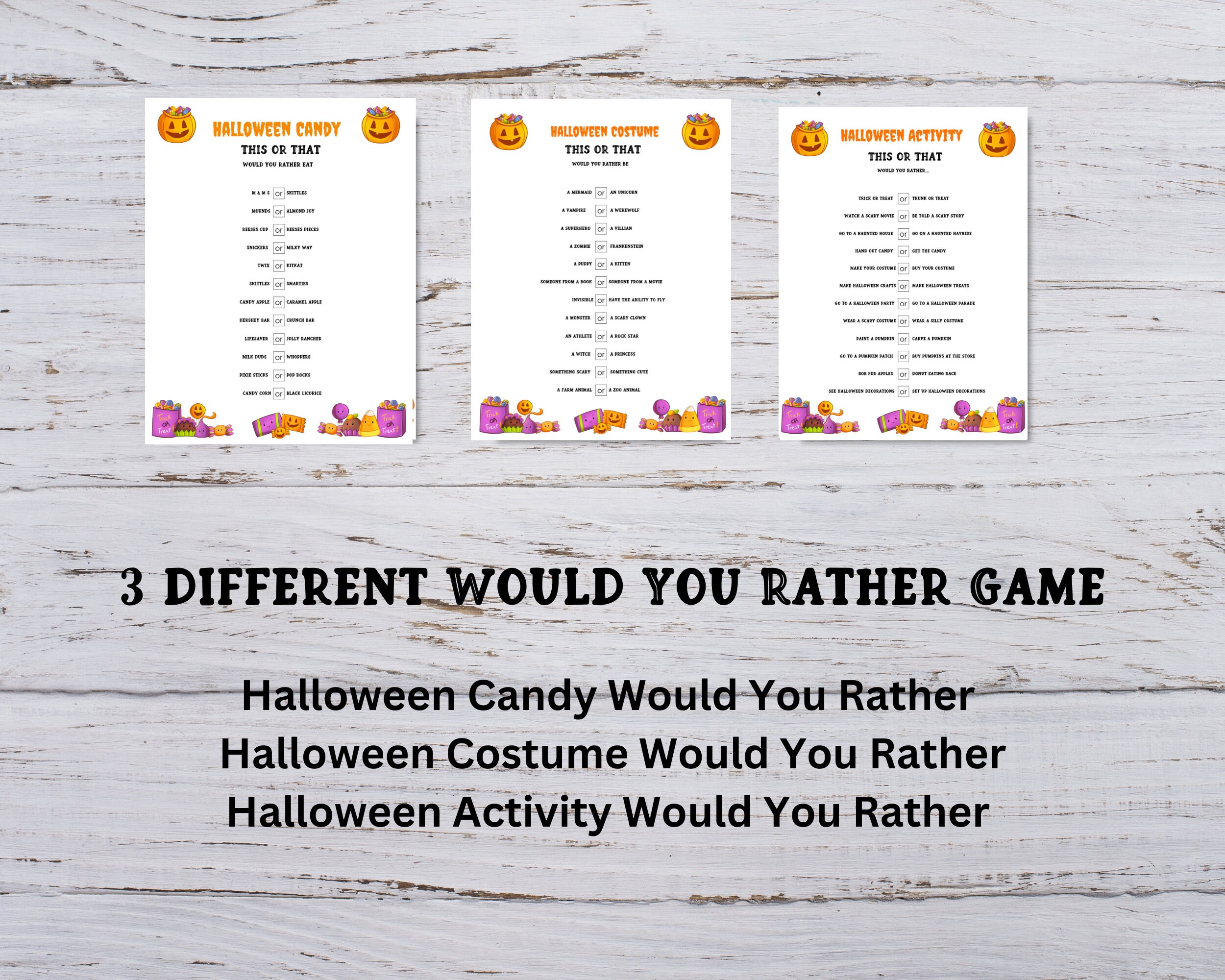 Halloween Would You Rather Game for Kids, Classroom Halloween Activity ...